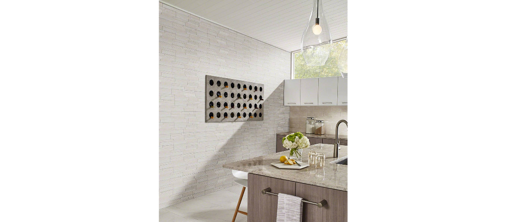 Arctic White 3D Honed Stacked Stone Panels – The Garden District