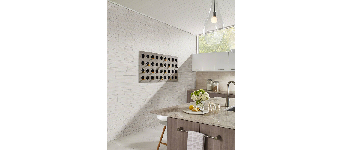 Arctic White 3D Honed Stacked Stone Panels – The Garden District